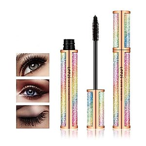 4D Silk Fibre Eyelash Mascara Waterproof - Thick Long Lasting Smudge-Proof Natural 4D Fibre Mascara, Curling Lashes Lengthening Mascara, All Day Exquisitely , Extra Long 4D Mascara Black Pack of 1
