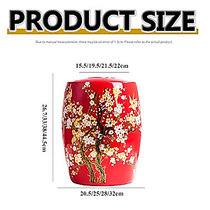 Classic Home Food Storage Porcelain Bottle Kitchen Sealed Jar With Lid Ceramic Rice Containe Ceramic Rice Cylinder With Lid Rice Storage Bins Ceramic Rice Bucket Rice Storage Box For Rice, Flour,Food(