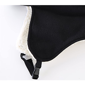 Connectyle Mens Fleece Thermal Skull Cap Warm Winter Beanie with Earflap Outdoor Cycling Sports Hat Black