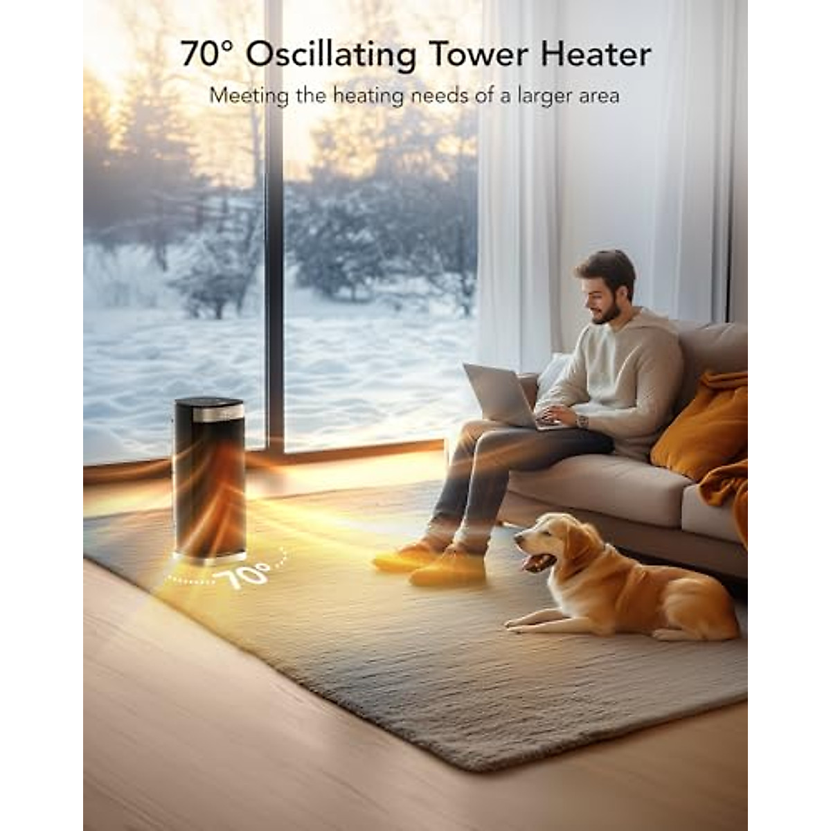 iDOO Space Heater, Portable Electric Heaters for Indoor Use, PTC Ceramic Heating with Thermostat for small Bedroom, Large Room & Office, Remote, 70° Oscillation, 24H Timer, christmas Gifts for home