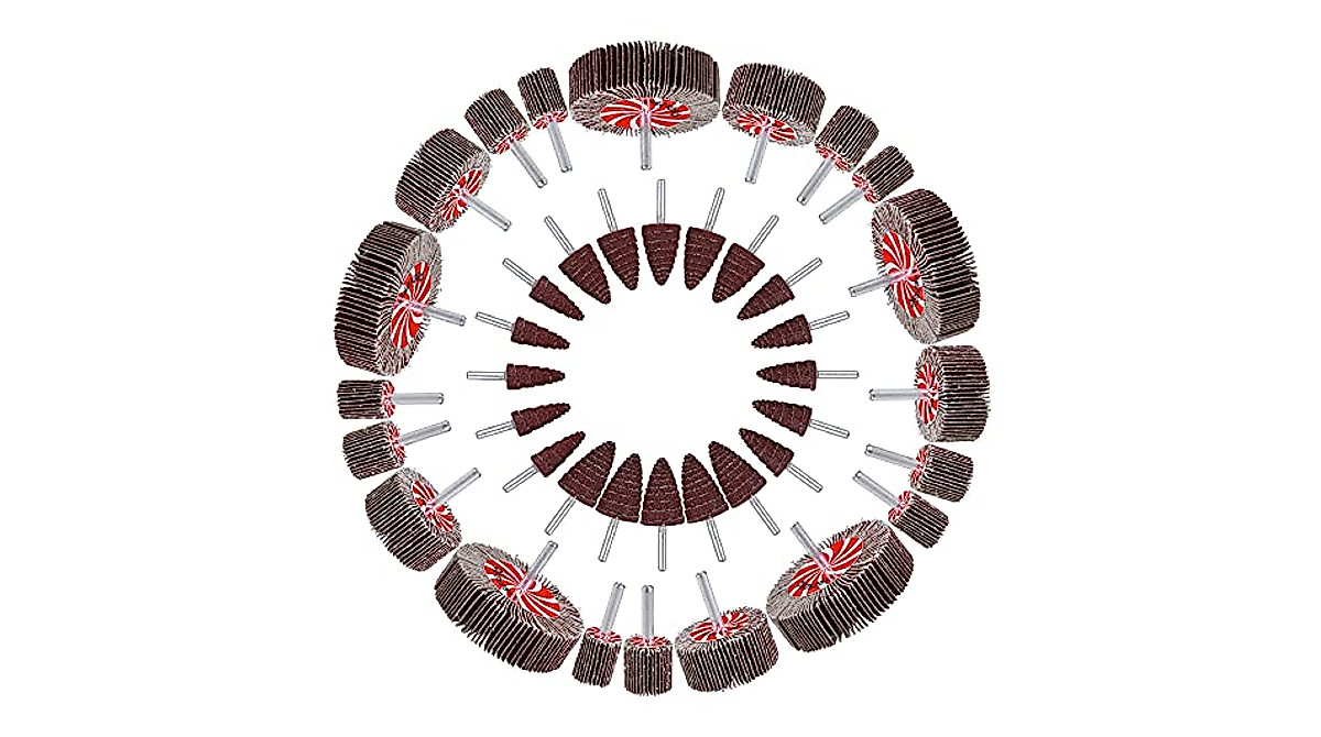 40-Pack Abrasive Flap Wheel Set for Sanding & Grinding | Rocaris
