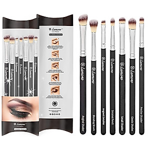 Eye Makeup Brushes Eyeshadow Brush Set - 7pcs Soft Synthetic Brush Kit - For Blending Eyeshadow, Eyeliner, Crease, Eyebrow - Long Lasting, Apply Better, Flawless Look Makeup
