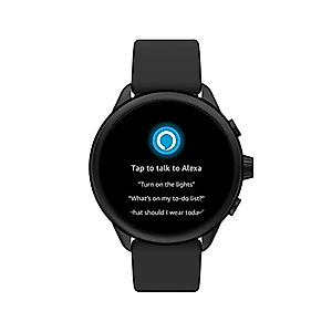 Fossil Unisex Gen 6 44mm Wellness Edition Touchscreen Silicone Smart Watch, Color: Black (Model: FTW4069V)
