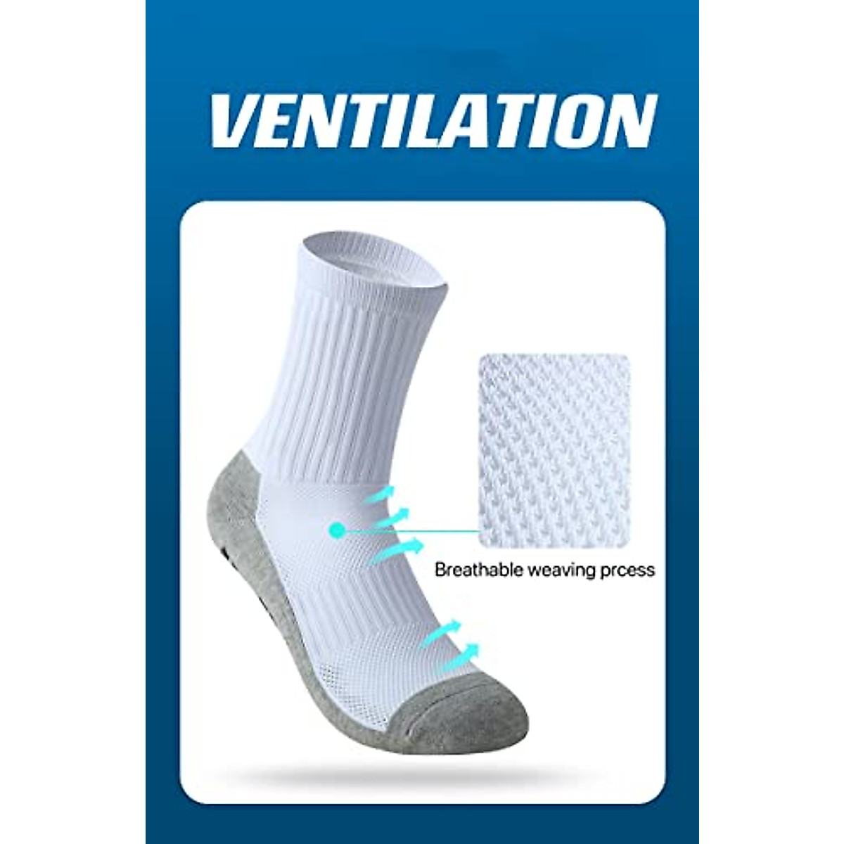 WIYCG Athletic Socks Men's Soccer Socks Anti-slip Gel Cushion Thick Towelled Bottom Shock Absorption Training Socks Manufactured Directly From Factory, 4 Pairs (Combo 4)