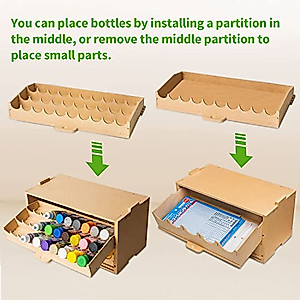 Bucasso Wooden Model Paint Rack Organizer, Paint Storage with MDF Material, Craft Supplies Storage, Suitable for Tamiya/Mr.Hobby Paints and Model Tools, GK8