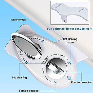 ifgswopq Non-Electric Bidet Toilet Seat Anal Single Left Handle (D 1)