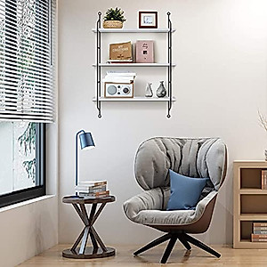 3 Tier White Wall Shelf, Bathroom Shelves Wall Mounted Industrial Floating Shelves Hanging Storage Rack Wall Rack Holder Rack For Bedroom