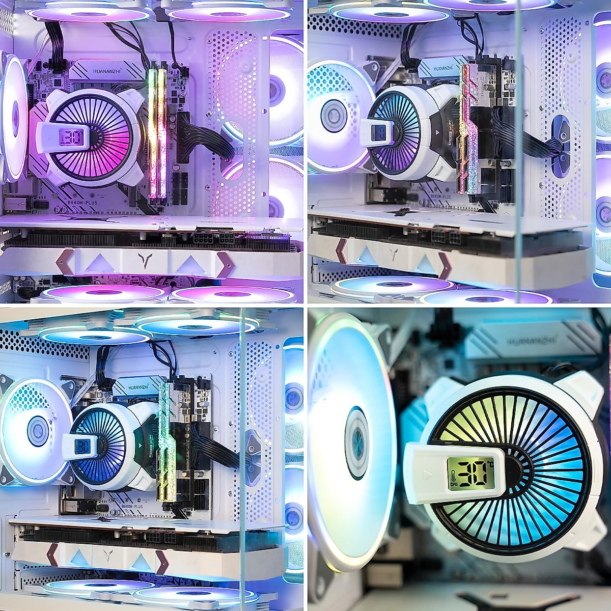 ALSEYE W90 CPU Cooler, Temperature Displayed CPU Cooler for Small Size PC Case with Powerful 90mm ARGB Lighting Fan and 40mm High-Performance Heat Column Inside (W90 Intel Version)