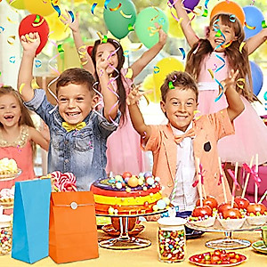 TOMNK 40pcs Party Favor Bags, Solid Colored Paper Bags Wrapped Treat Bags Gift Bags of 10 Colors for Birthdays, Baby Showers, Kids Crafts and Activities, 9.2 × 5.2 × 3.2 Inches