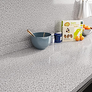 Yenhome 118"x30" Peel and Stick Countertops Marble Contact Paper for Countertops Waterproof Contact Paper for Bathroom Countertop Cabinet Glossy Granite Wallpaper Peel and Stick Kitchen Counter Covers