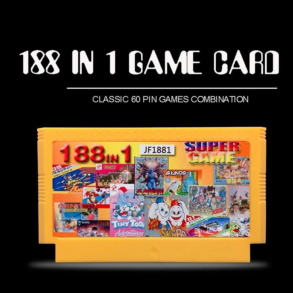 188 IN 1 Classic Games Collection 8 Bit 60 Pins Game Card for Video Game Console Memory Card