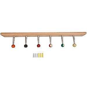 Durable Billiards Style Strong Loading Wall Hanger Hook, Wall Coat Rack, for Hats Billiards Themed Decor Clothes Wall Hanging Coat Rack(True Color, 630 * 60*H110)