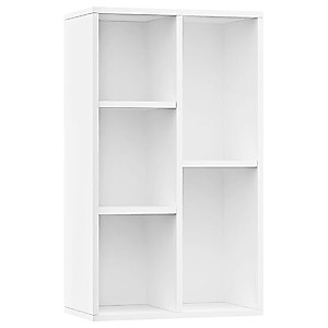 MNISDFL Open Display Book Shelf Freestanding Display Shelf Bookshelf Decor Book Cabinet/Sideboard White 19.7"x9.8"x31.5" Engineered Wood for Home Office School