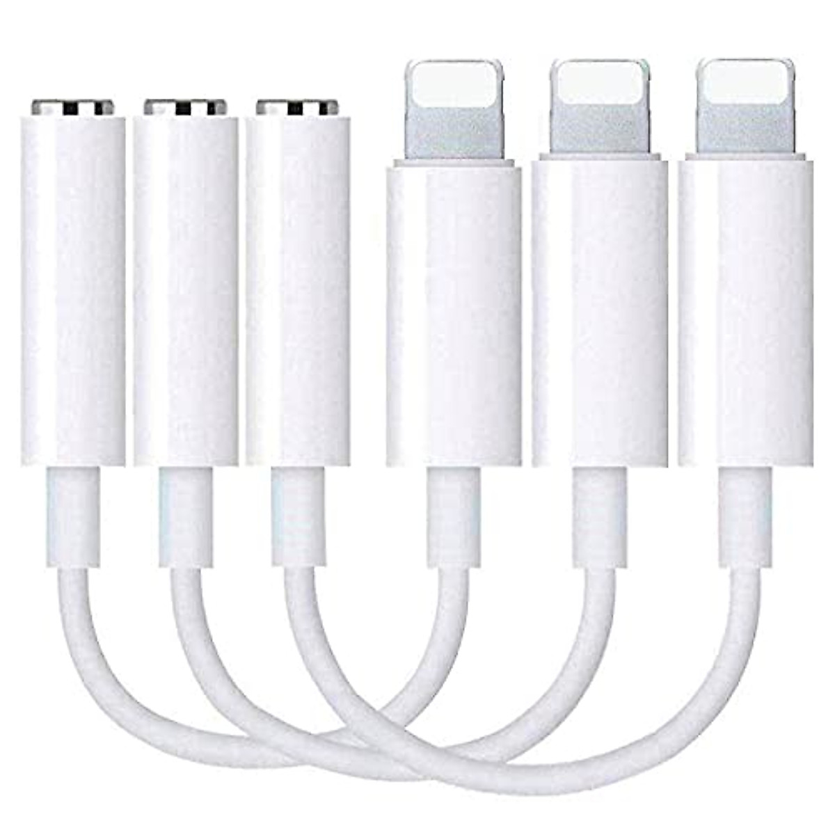 3 Pack Lightning to 3.5 mm Headphone Jack Adapter, Apple MFi Certified Veetone iPhone Audio Dongle Cable Earphones Headphones Converter Compatible with iPhone 12/12 Pro/11/11 Pro/X/XR/XS/XS Max/8/7
