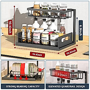 COOK A FUTURE Under Sink Organizers and Storage, Pull Out Cabinet Organizer, 2 Tier Multipurpose Kitchen Under Sink Organizer for Kitchen Bathroom Under Sink Organizer And Storage.
