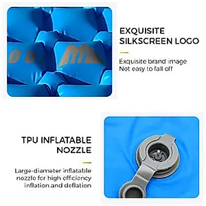 MasterTool Ultralight Double Sleeping Pad for Camping, Portable Waterproof Camping Pad, Inflatable Comfort Camping Mattress 2 Person, Ripstop Sleeping mat for Backpacking (Blue)