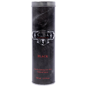 Cuba Black by Cuba for Men EDT Spray, CUBA Black, Fragluxe, 3.3 Ounce