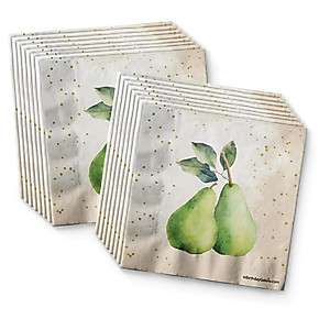 The Perfect Pair Shower Party Supplies - Perfect Pear Twin Baby Shower - Perfect Pear Bridal Shower - Tableware Set Includes Plates Napkins Cups - Kit for 16
