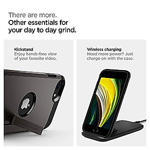 Spigen Tough Armor [Extreme Protection Tech] Designed for iPhone SE 2022 Case/iPhone SE 3 Case 2022 / iPhone SE 2020 Case/iPhone 8 Case/iPhone 7 Case - Gunmetal