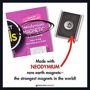 Dowling Magnets Ceiling Hooks for Suspended Ceilings, White, Pack of 4, 1" L x .88" W