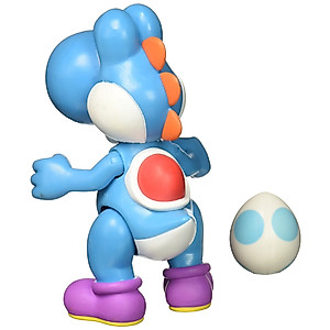 World of Nintendo Light Blue Yoshi with Egg Action Figure, 4"