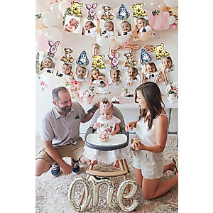Winnie Party Banner For 1st Birthday Decoration,First Birthday Baby Photo Banner Party Decoration Party Supplies