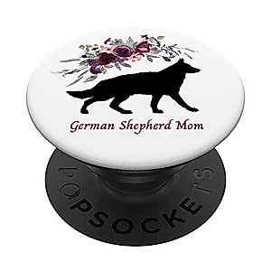 German Shepherd Mom Flower PopSockets PopGrip: Swappable Grip for Phones & Tablets