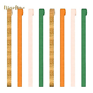 NICROHOME Little Cutie Baby Shower Decorations, 8 Rolls Orange Green Crepe Paper Streamers for Birthday Party, Summer Party, Fruit Party