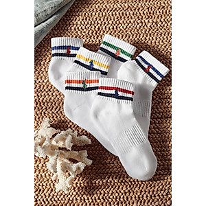 POLO RALPH LAUREN Men's Classic Sport Solid Socks 6 Pair Pack - Cushioned Cotton Comfort, Black, 6-12.5