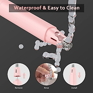Ear Nose Hair Trimmer for Women, Rechargeable Eyebrow Facial Hair Trimmer, Painless Waterproof Nose Clipper 2023 Professional Dual Blades Face Shaver Pink (Pink)