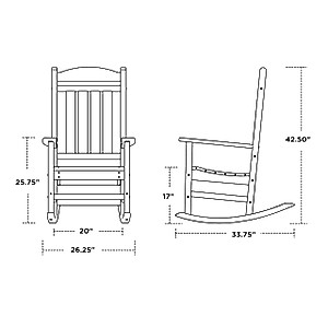 POLYWOOD R100GY Presidential Outdoor Rocking Chair, Slate Grey