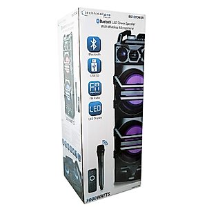 Technical Pro Bluetooth Karaoke Machine System+Wireless Microphone+Tablet Stand