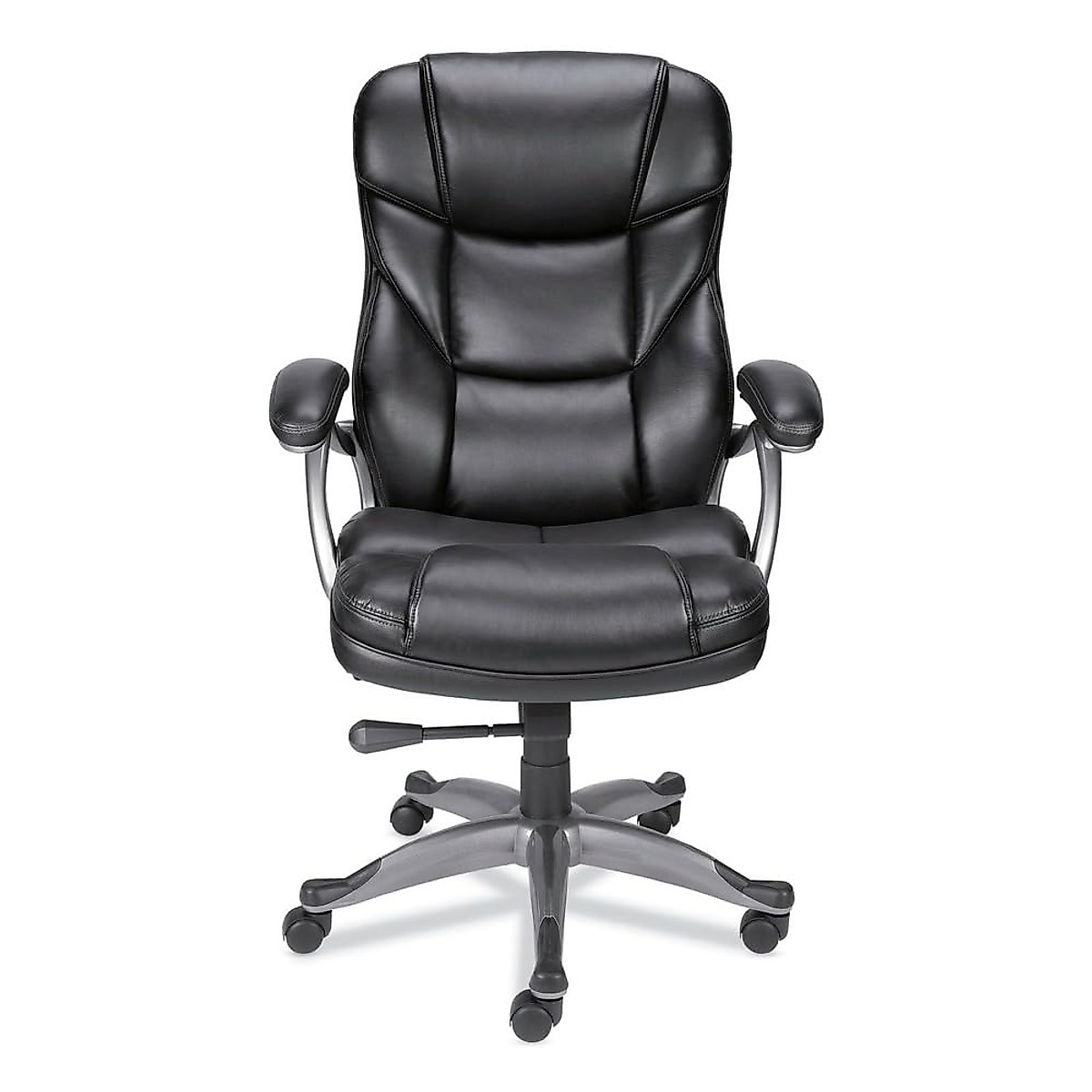 Alera ALEBN41B19 18.11 in. - 22.05 in. Seat Height Birns Series High-Back Task Chair Supports Up to 250 lbs. - Black Seat/Back, Chrome Base