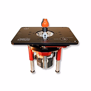 JessEm Mast-R-Lift II 02120 Router Lift, 9-1/4-Inch by 11-3/4-Inch,Black/Red