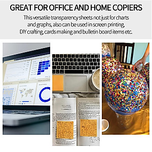 30 Sheets Transparency Film Paper, 8.5x11 Inches Transparent Film for Ink Jet Printer, 100% Transparencies Printing Transparent Film Sheets for Overhead Projector, Silk Screen Printing