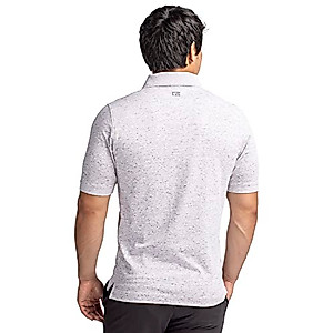 Cutter & Buck Men's Drytec Cotton+ Jersey 35+ UPF Advantage Space Dye Polo Shirt, Elemental Grey, 2X Big