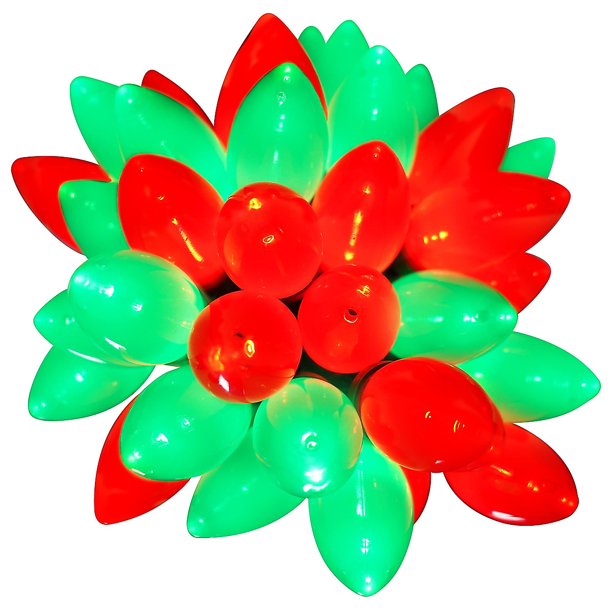 RECESKY C7 Bulbs Halloween String Lights with Built-in Timer - 50 LED 24ft Purple Orange Battery String Lights for Outdoor, Indoor Decor, Fairy Garden, Bedroom, House, Halloween Party Decorations