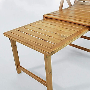 Sun Lounger Garden Chairs Balcony Recliner, Bamboo with Telescopic Foot Pedal Deck Chair Sun Lounger Outdoor Garden Patio Gravity Reclining Chair (Size, Bamboo 4.5cm),Bamboo 4.5cm