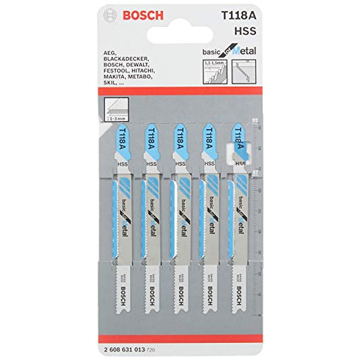 Bosch 2608631507 Jigsaw Blade T118 A 3 Pcs