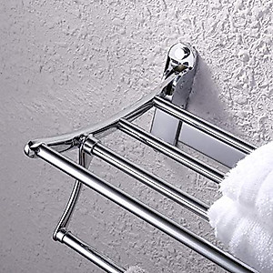 Reftol 18" Stainless Steel Towel Rack for Bathroom Towel Stand with Hook Bathroom Accessories, Best for Kitchen, Bathroom, Living Room, Storage Organizer, Kids Room