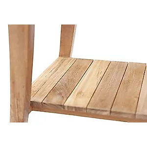 NORDIC STYLE TEAK Wood Shower and Spa Bench with Shelf, Indoor and Outdoor Use (30" Asian Style)