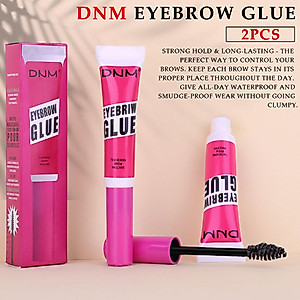 Tinted Thickening Brow Mascara,Brow Fast Sculpt,Waterproof, Transfer-proof, Brush to Fill in Eyebrows and Cover Gray Hairs - Cruelty Free - Light Medium Brown (2pcs 09 transparent brow glue)