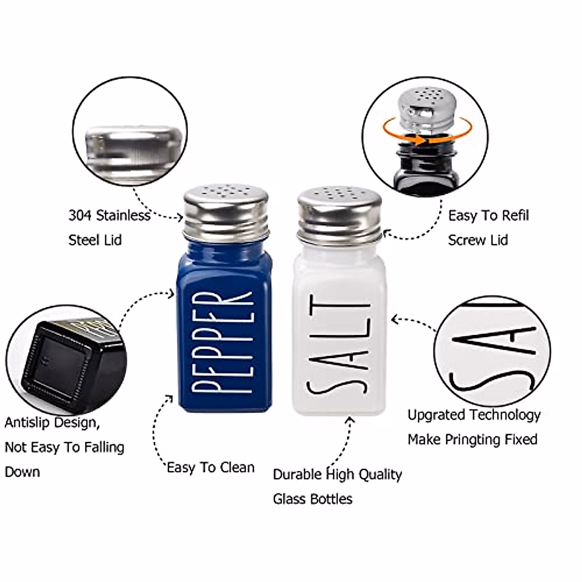 Farmhouse Salt And Pepper Shakers Set,Kitchen Decor,Glass Salt And Pepper Shakers Set,Cute Salt Shaker,Gift For Women,Modern Farmhouse Decor,Home Decor,Wedding Decor Rubbing Off