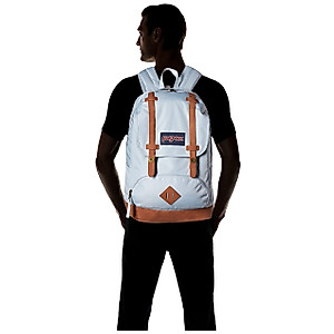 JanSport Cortlandt 15-inch Laptop Backpack - Rugged Vegan Leather Bag, Black