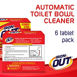 Iron OUT Automatic Toilet Bowl Cleaner, Helps Remove and Prevent Rust Stains in Toilet Bowls and Tanks, 6 Tablets