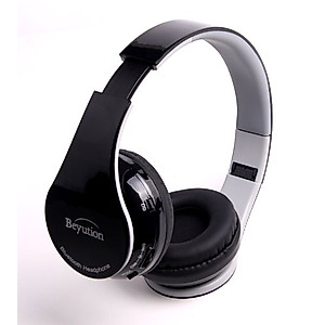 Beyution Hi-Fi Stereo Bluetooth Headphones Best audio Performance Over-ear Bluetooth Headset for Apple Iphone 7 6 5s 5c 5 iPAD Ipod iTouch MAC SAMSUNG S5 S4 S3 Note5 Cell Phone and tablet(BT513-black)