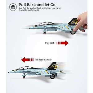 Geyiie Airplane Toy for Boys, Metal Plane Vehicle Playset, Mini Airplanes with Light, Pull Back Fighter Toy for Boys Girls Toddler Kids 3 4 5 6 Years Old