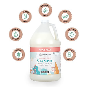 Ginger Lily Farms Botanicals Moisturizing Shampoo for All Hair Types, 100% Vegan & Cruelty-Free, Apple Pear Scent, 1 Gallon Refill (128 fl oz)