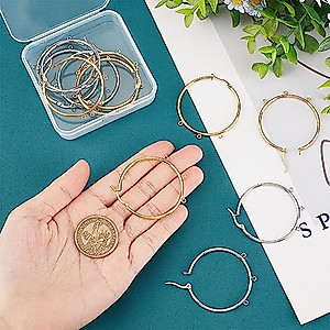 UNICRAFTALE 12 Pcs 2 Colors 304 Stainless Steel Huggie Hoop Earrings Findings 12 Gauge Large Hoop Earrings DIY Hypoallergenic Huggie Earrings with 3 Loops for Women DIY Earring Jewelry Making