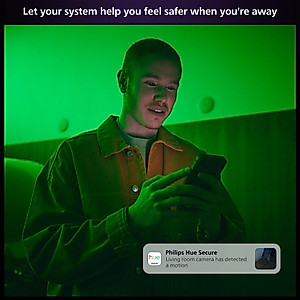 Philips Hue Secure Desktop Wired Smart Home Security Camera, Black - 1 Pack - 1080P HD Video - Night Vision - Motion Detection - Two-Way Talk - Indoor/Outdoor - Weatherproof - Works with Hue App